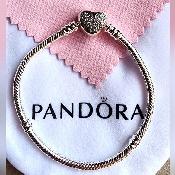 Jewelry | New Disney Mickey Mouse Heart Clasp Snake Chain Pandora ...